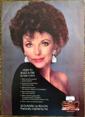 1984 Revlon Scoundrel Fragrance PRINT AD How to Build a Fire Joan ...