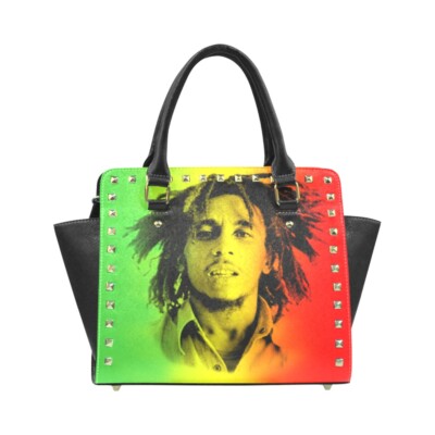 Bob Marley Jamica 420 Women's Studded Rivet Leather Bag Purse Handbag ...