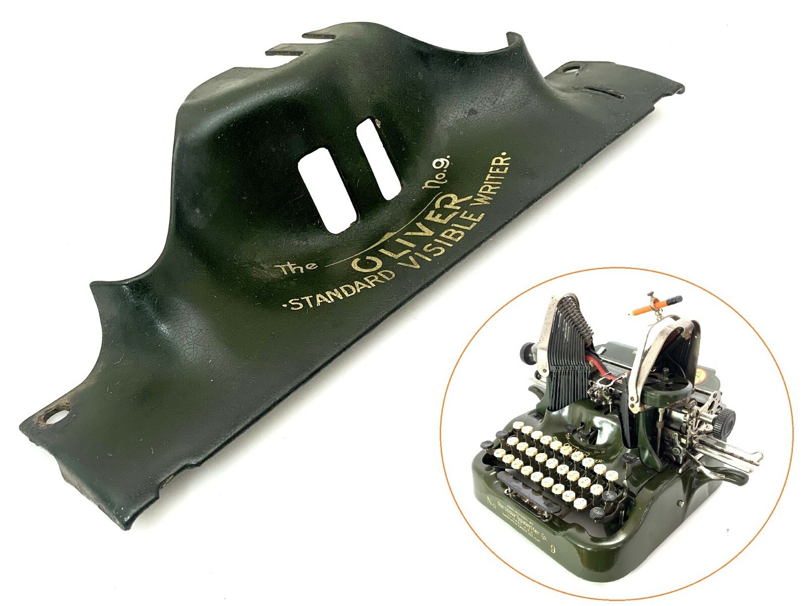 Top Plate for Oliver No. 9 Typewriter Antique Part Vtg Nameplate Cover ...