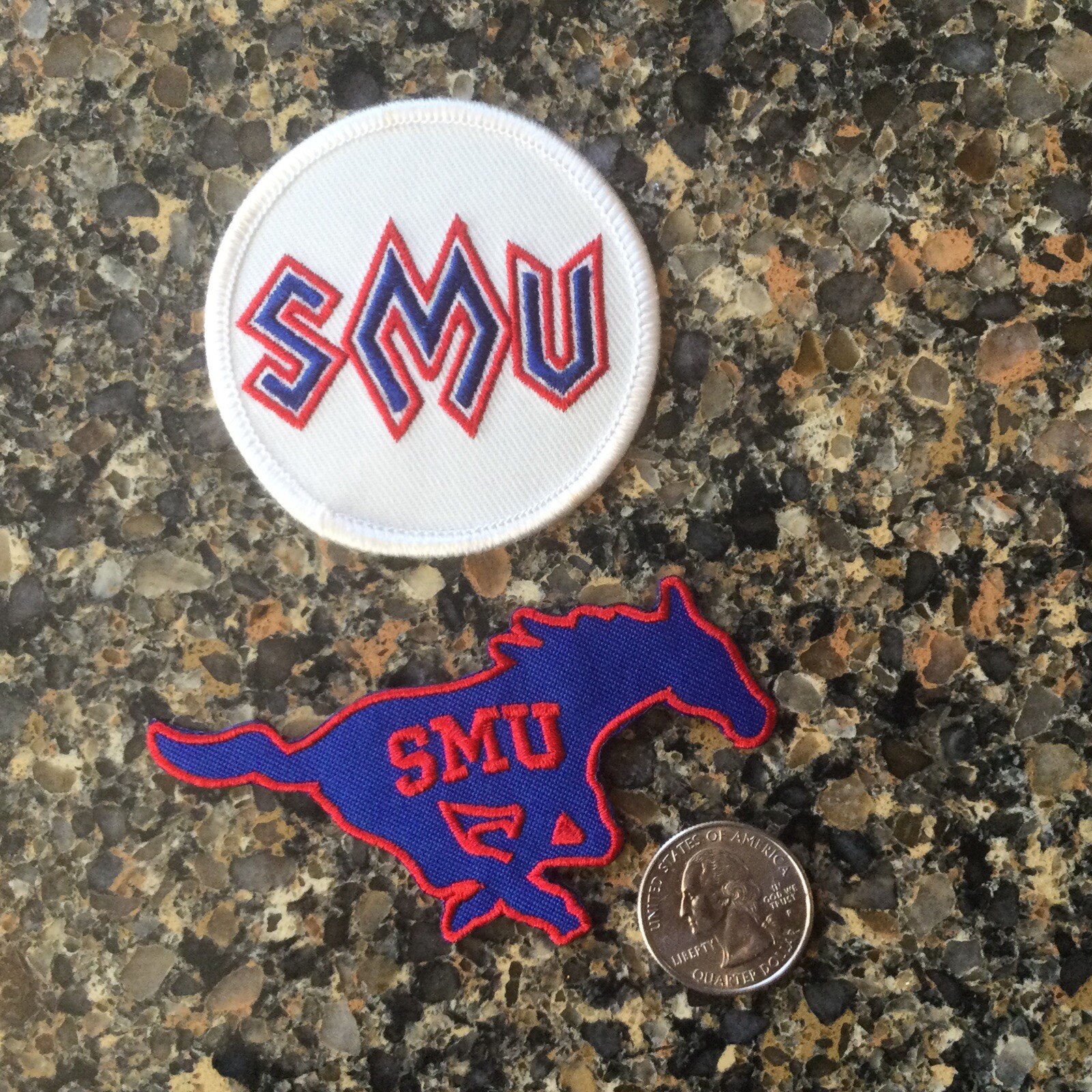 (2) SMU Southern Methodist Mustangs EMBROIDERED IRON ON PATCHES Patch ...