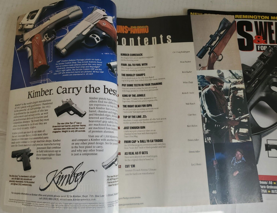 Lot of 4 Vtg Magazines GUNS Combat 2000 + Mar 2000 + AMMO + Weapons LE ...