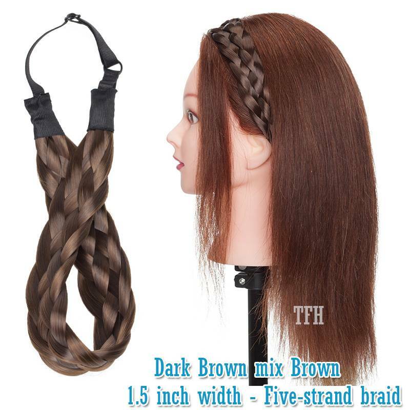 REAL Natural Hair Band Plaited Headband Braided & Elastic Band Hair ...