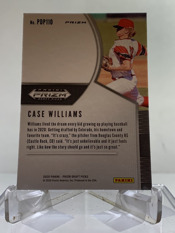 Case Williams 2020 Panini Prizm Baseball Draft Picks Hyper Red Purple ...