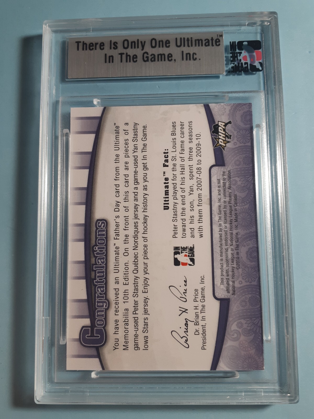 Peter & Yan Stasny Limited Edition /24 In The Game Fathers Day Silver ...
