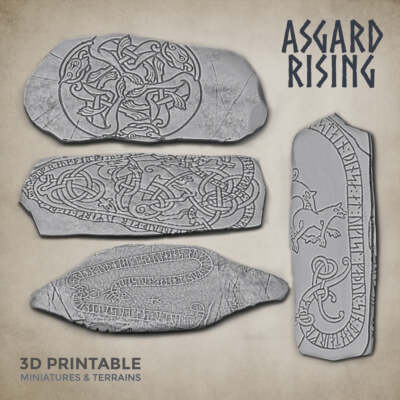 Flat Rune Stones - Asgard Rising Miniatures - Wargaming D&D DnD | eBay
