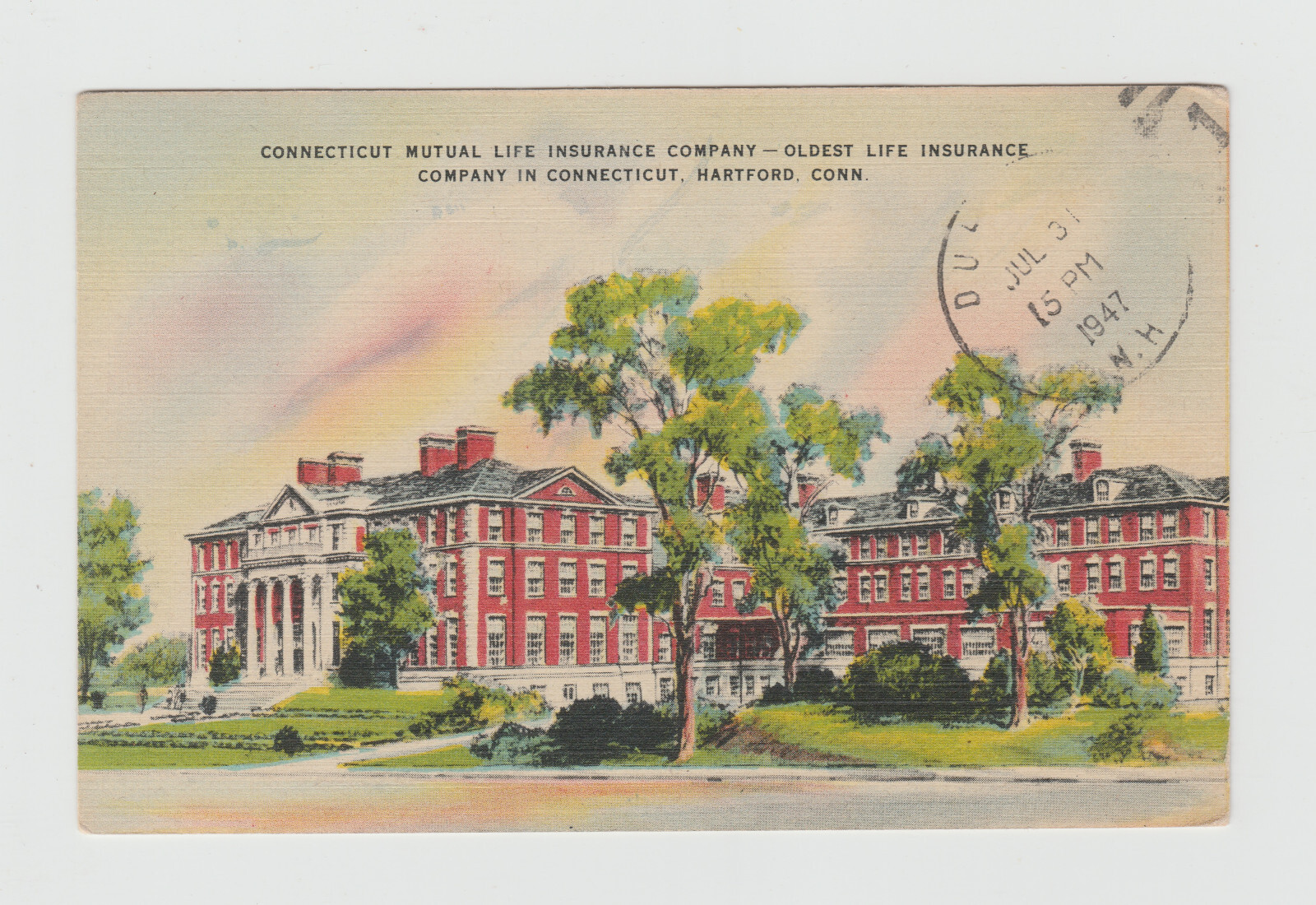 Postcard CT - Hartford, Connecticut Mutual Life Insurance Company 1074 ...