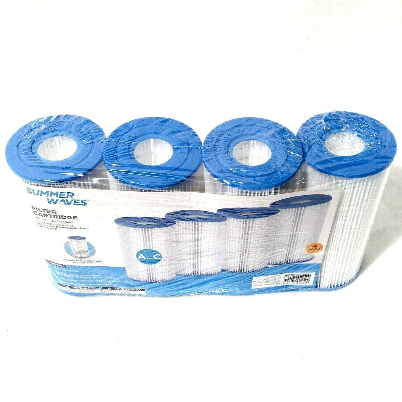Summer Waves A or C Type Pool Filter Cartridge 4 Pack Universal ...