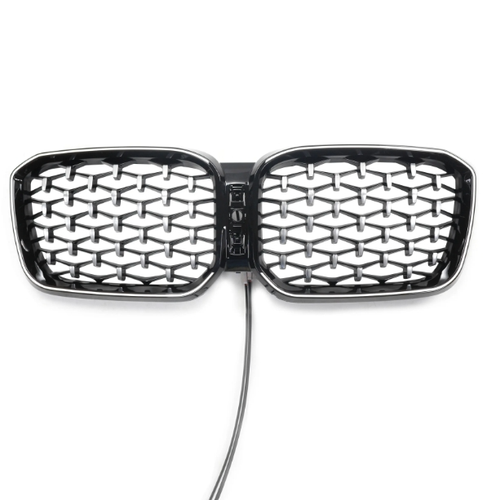 LED Lights Car Front Mesh Grille Grill For BMW X3 G01 Diamond 2022-2024 ...