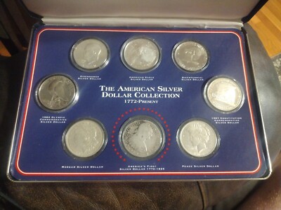 The American Silver Dollar Collection Boxed Set Morgan Peace Eagle More ...