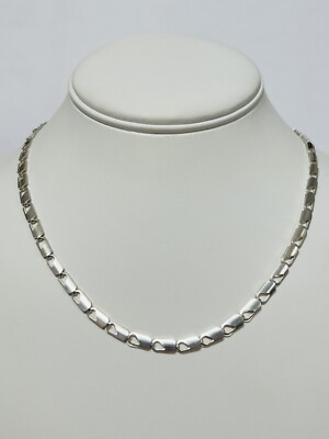 Sterling Silver 4mm Fancy Clasp Link Chain Necklace 18 20 Inches | eBay