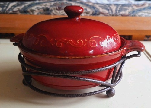 Tastefully Simple Dip Crock With Lid And Serving Rack | eBay