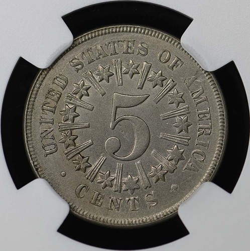 1866 RAYS Shield 5C NGC MS65 | eBay