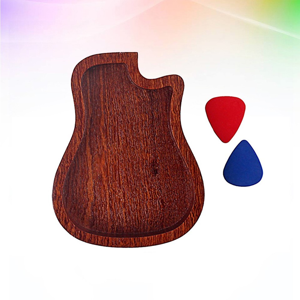 Guitar Shaped Pick Holder Display Box Wooden Picks and Case with | eBay ...