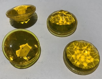 4 Scarce Yellow Vintage Stained Glass Jewels 27mm x 15mm | eBay