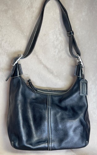 COACH 9566 Legacy Cross Body Shoulder Satchel Black Leather Hobo Bag | eBay