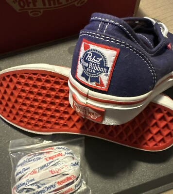 Vans X Pabst Blue Ribbon PBR Beer Limited Red White Blue Shoes W Sz 6 M ...