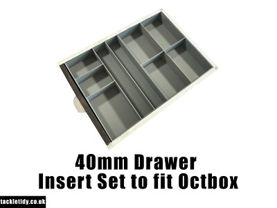 Tackle Tidy 40mm (4cm) Drawer Organiser Tray Inserts to fit Octbox Seat ...