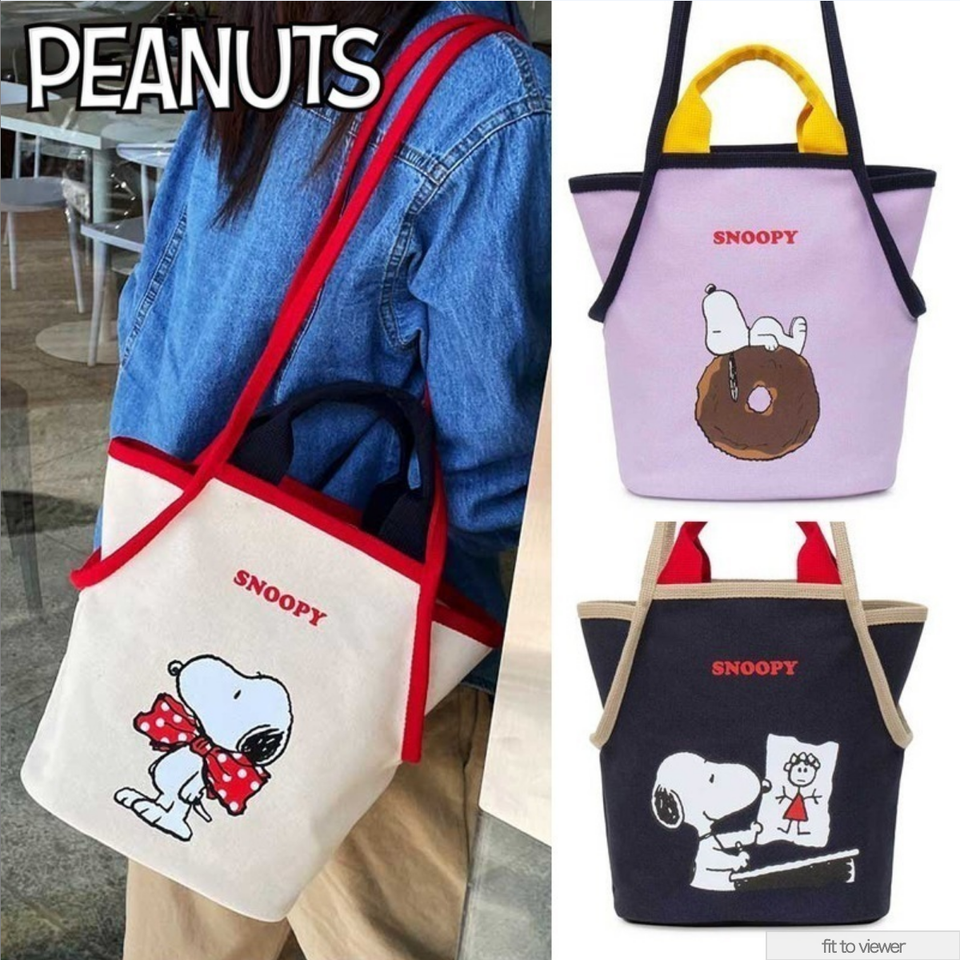 PEANUTS SNOOPY 2-Way Women's Tote Bag Korean Shoulder Bag Handbag Red ...