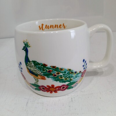 Peacock Stunner Coffee Tea Cup Mug Opalhouse Porcelain 16 Oz. | eBay