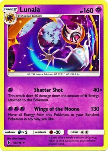 1x Lunala - 61/145 - Cracked Ice Holo - Theme Deck Exclusives Lightly ...