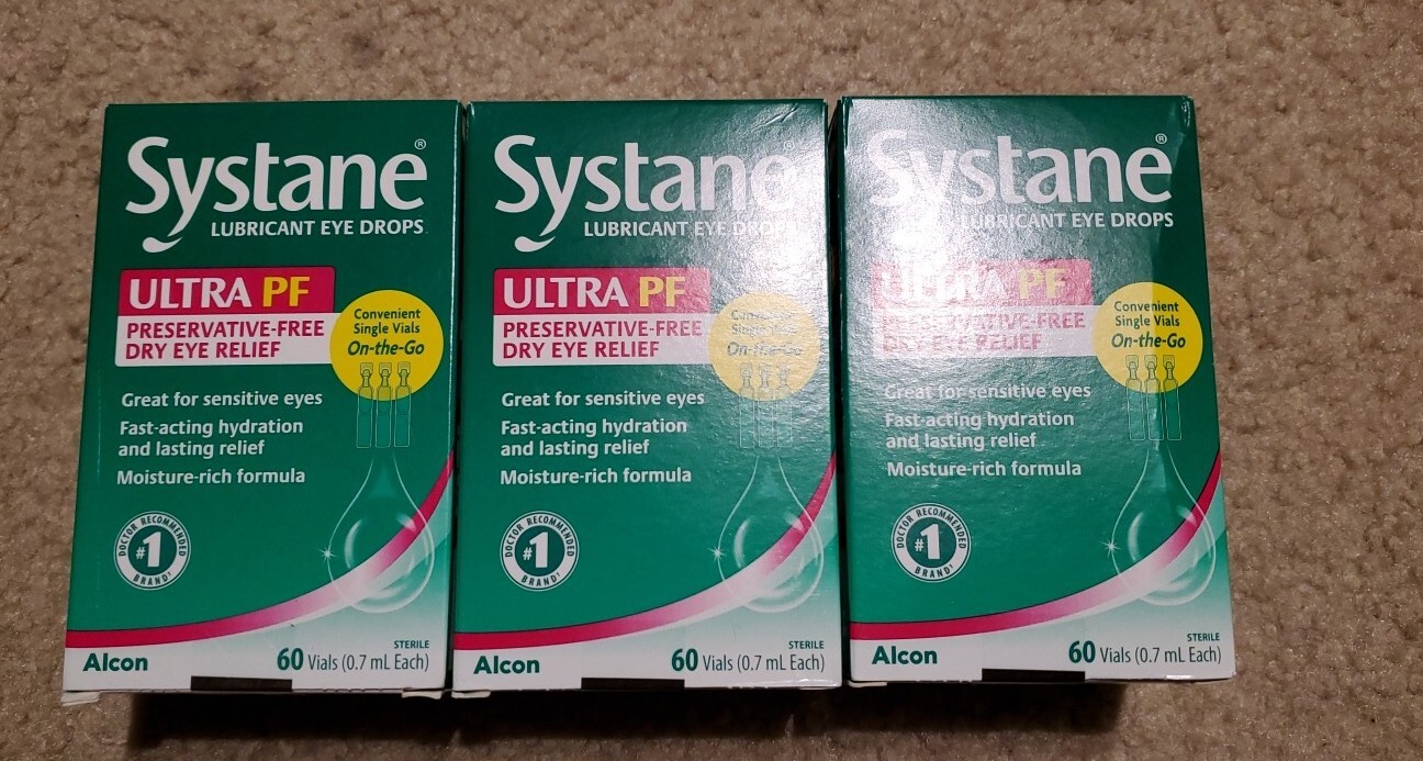 Lot Of 3 Systane Ultra PF 60 Lubricant Eye Drops Vials 180 Total Exp-11 ...