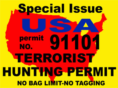 TERRORIST HUNTING PERMIT, STICKER S-55 | eBay
