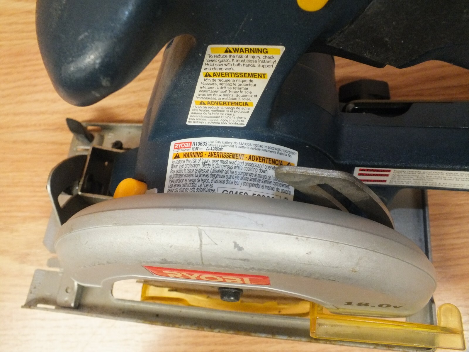 Ryobi 5 1/2" 18.0 Volt Cordless Circular Saw (R10633) w/Blade - Works ...