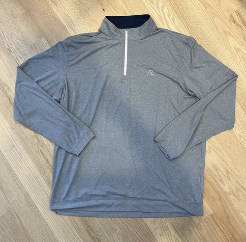 Rhoback Pullover Men's 2XL Gray Long Sleeve Quarter Zip Performance ...