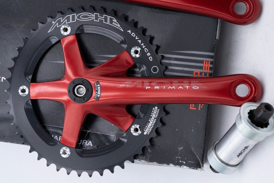 NOS MICHE PRIMATO ADVANCED PISTA TRACK CRANKSET VINTAGE SQUARE TAPER ...