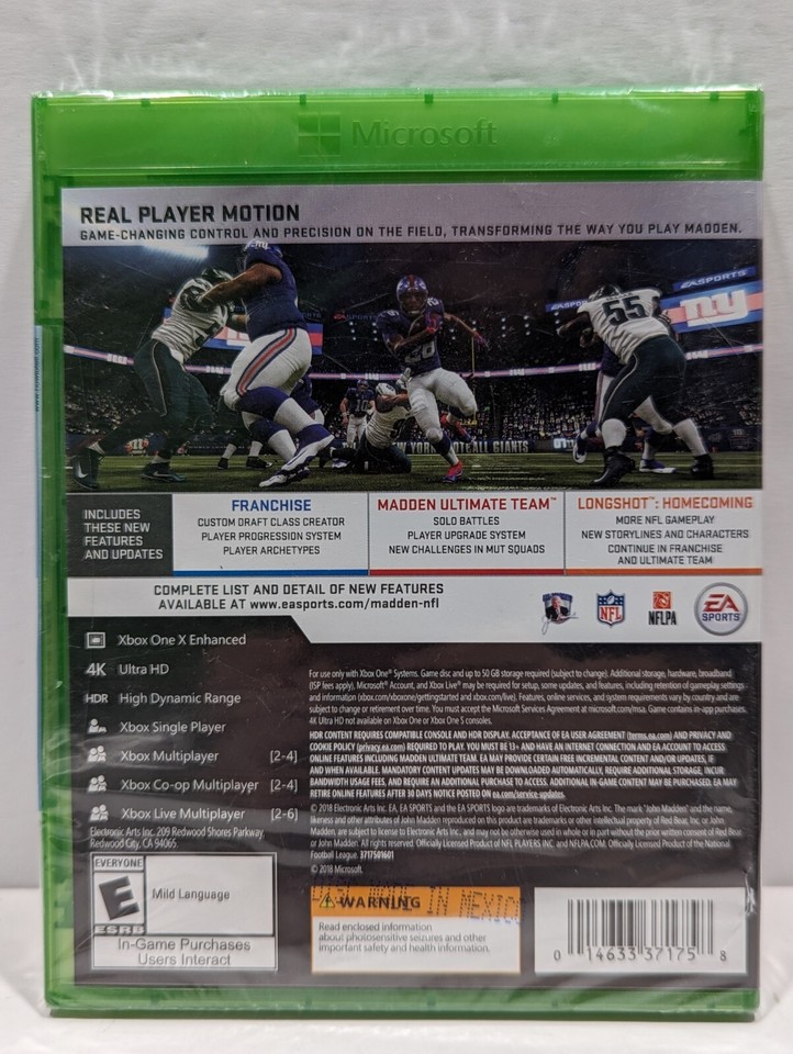 Madden NFL 19: Microsoft Xbox One American Football Video Game NEW | eBay