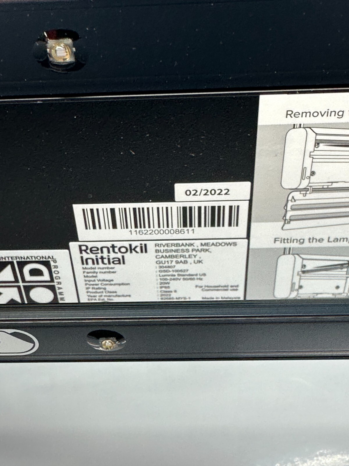 Rentokil 304807 LUMNIA Standard Wall Hang Sticky UV Bug Insect Light ...