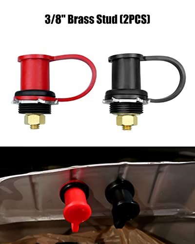 Remote Battery Terminals 3/8" Battery Jump Post Kit for UTV ATV Truck ...