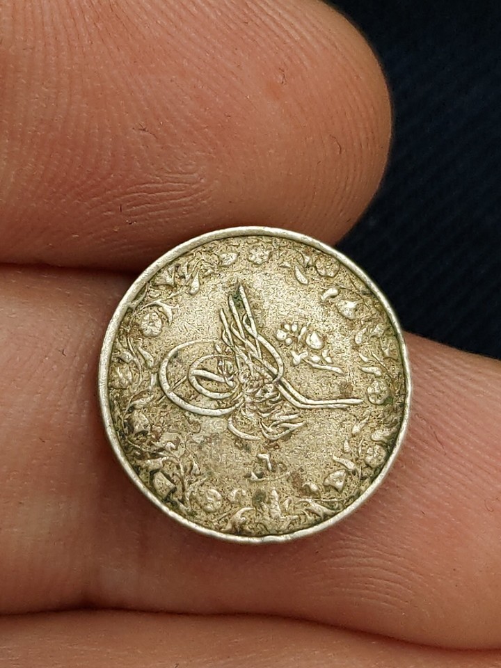 1327 Egypt 1/10 Qirsh year 6 H Ottoman KM# 302 middle east Arabic rare ...