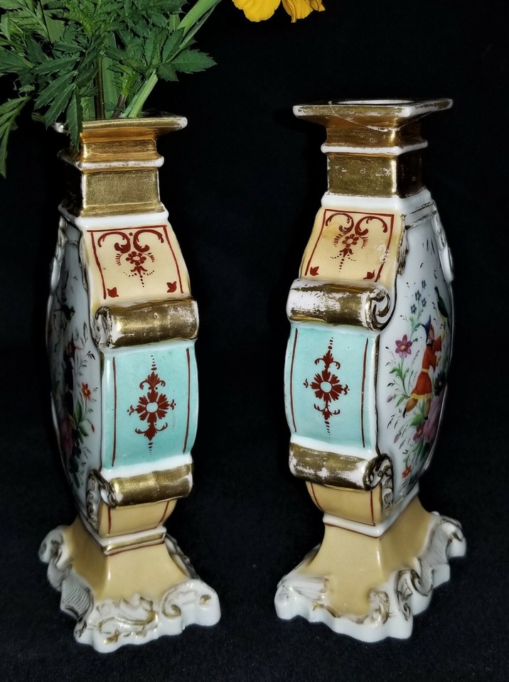 Pr COLOGNE, Bud VASEs, Old Paris Vieux French Porcelain, Chinoiserie ...