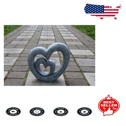 Elegant Heart-Shaped Sculpture - Grey Cement Garden Ornament for All ...