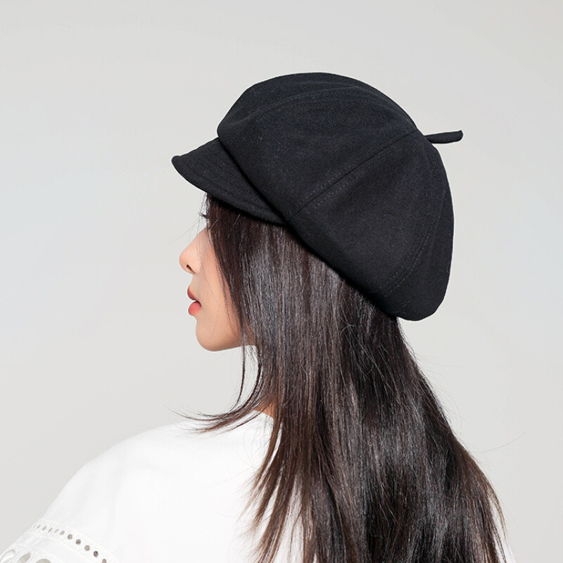 Ladies Short Brim 8 Panel Newsboy Cap Octagonal Beret Hat Fashion Ivy ...