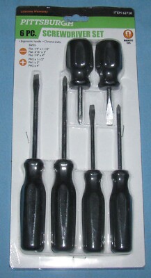 Pittsburgh 6 Piece Screwdriver Set #62728 Magnetic Tips Ergonomic ...