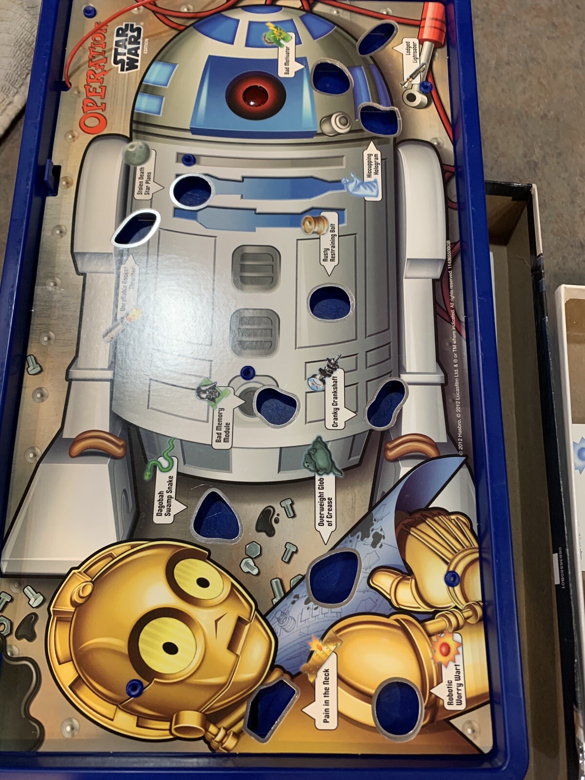 Operation Star Wars Edition R2D2 Silly Skill Board Game 2012 Complete ...