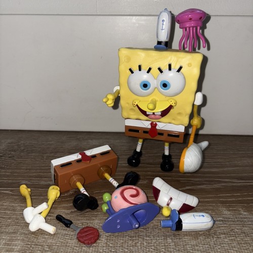Vtg 16pc SpongeBob Squarepants Switch Em Up Poseable Pal 2002 Flying ...
