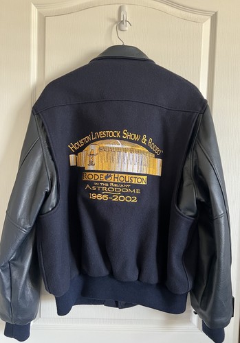 Vintage 2002 Houston Livestock Show And Rodeo Astrodome Wool Leather ...