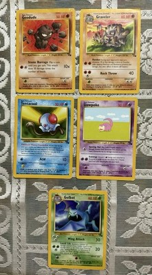 *Australian Print* Pokemon TCG: 1999-2000 Red Logo Fossil Set 5 Cards ...