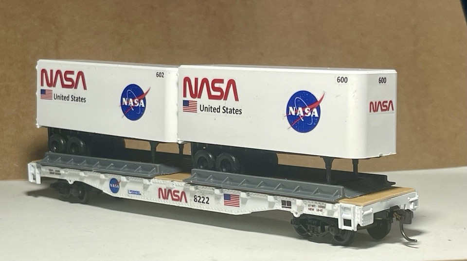 HO Scale 50' Flat Car with NASA Trailers Tyco custom | eBay