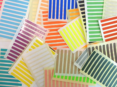 50x5mm Rectangle Stickers Coloured Rectangular Sticky Labels 32 Colours ...