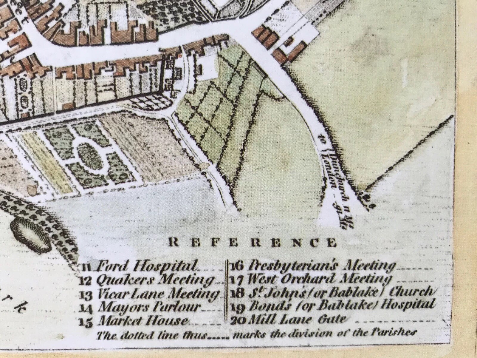 Old Antique Victorian colour map Coventry, England: 1800's: 12" x 9 ...