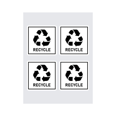 4pcs Recycle Recycling Sign Fade Waterproof Vinyl Stickers 4cm x 4cm ...