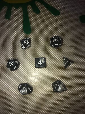 7 Piece Polyhedral Battle Dice Set Silver Mist Resin | eBay