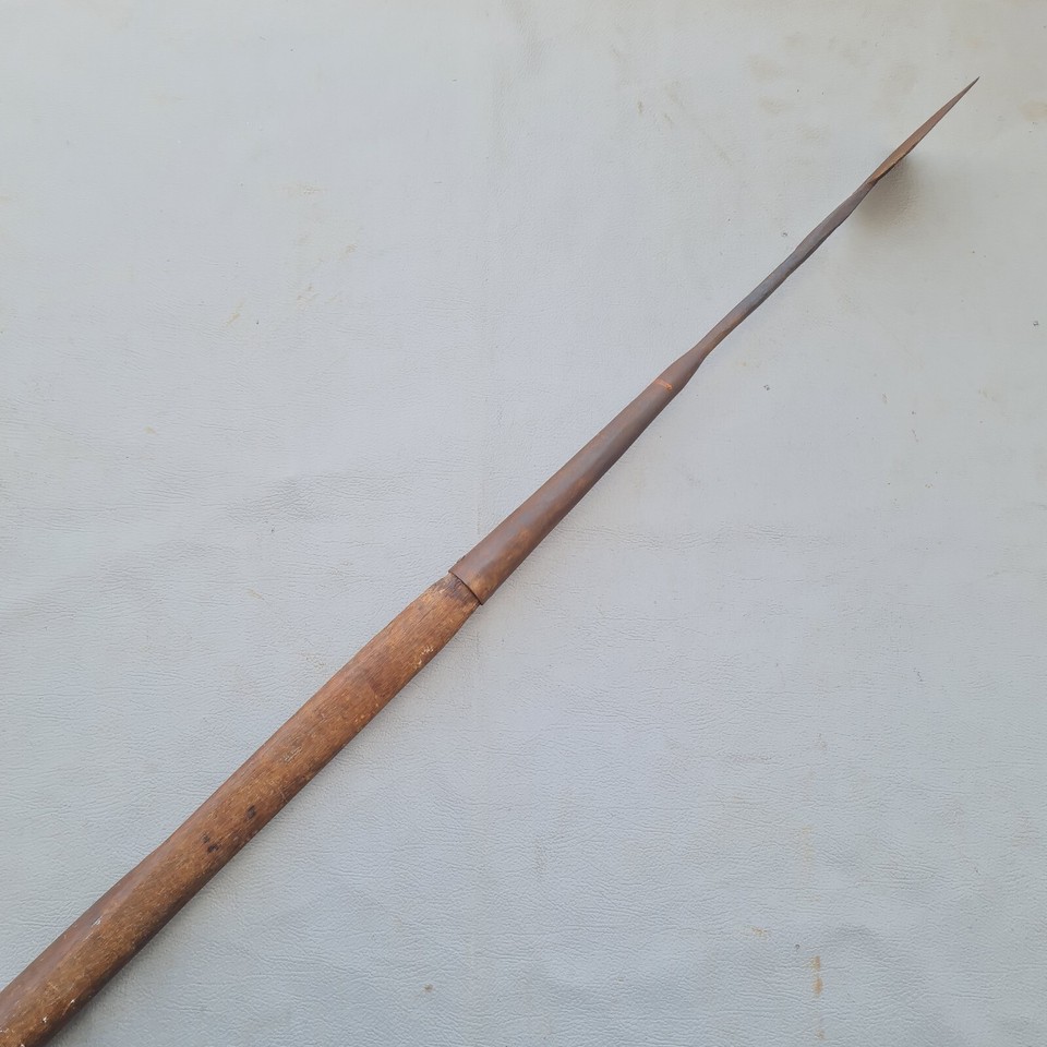 VTG 19 c FLENSING BLADE WITH SPADE TIP WITH WOOD FLENSING HARPOON ...