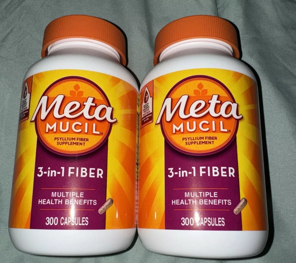 4 pk Metamucil Multi-health Psyllium Fiber Supplement Capsules 1200 Ct ...