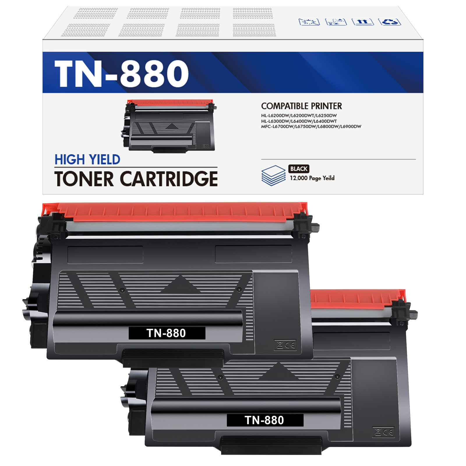 TN880 Black Toner DR820 Drum Compatible With Brother HL-L6200DW MFC ...