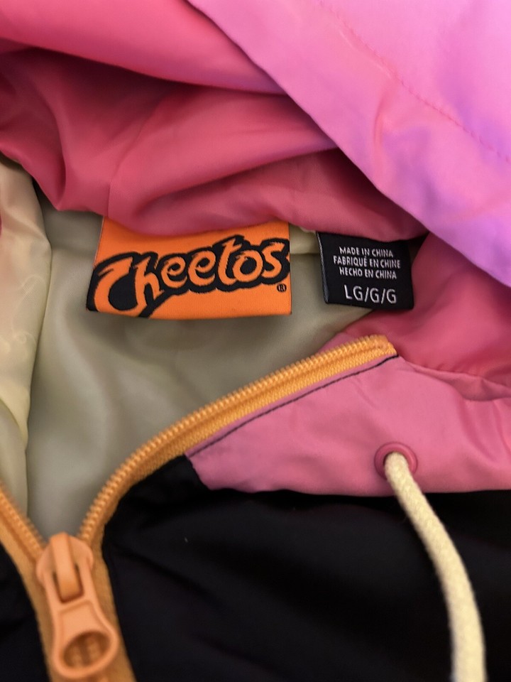 Chester Cheetos Nylon Hoodie Windbreaker Large Light Jacket Colorblock ...